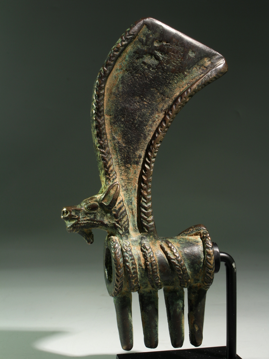 Alexander Ancient Art - A Luristan Bronze Axe Head with Ibex
