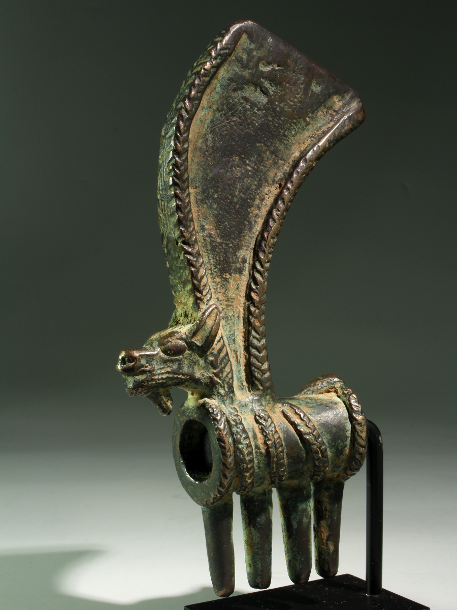 Alexander Ancient Art - A Luristan Bronze Axe Head with Ibex
