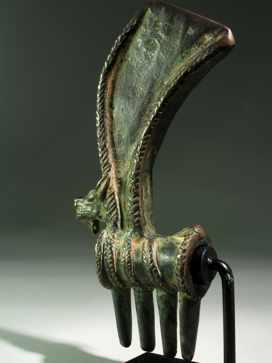 Alexander Ancient Art - A Luristan Bronze Axe Head with Ibex