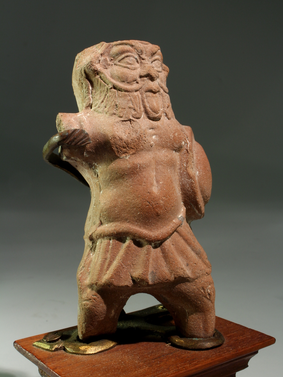 Alexander Ancient Art - A Terracotta Statuette of the God Bes as a Soldier