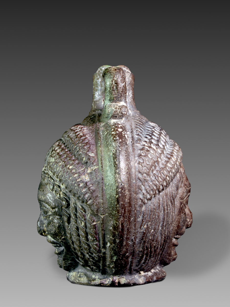 Alexander Ancient Art - An Egyptian Flask Showing Two Female Heads