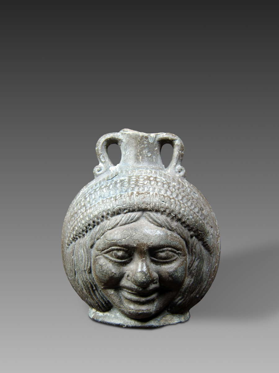 Alexander Ancient Art - An Egyptian Flask Showing Two Female Heads