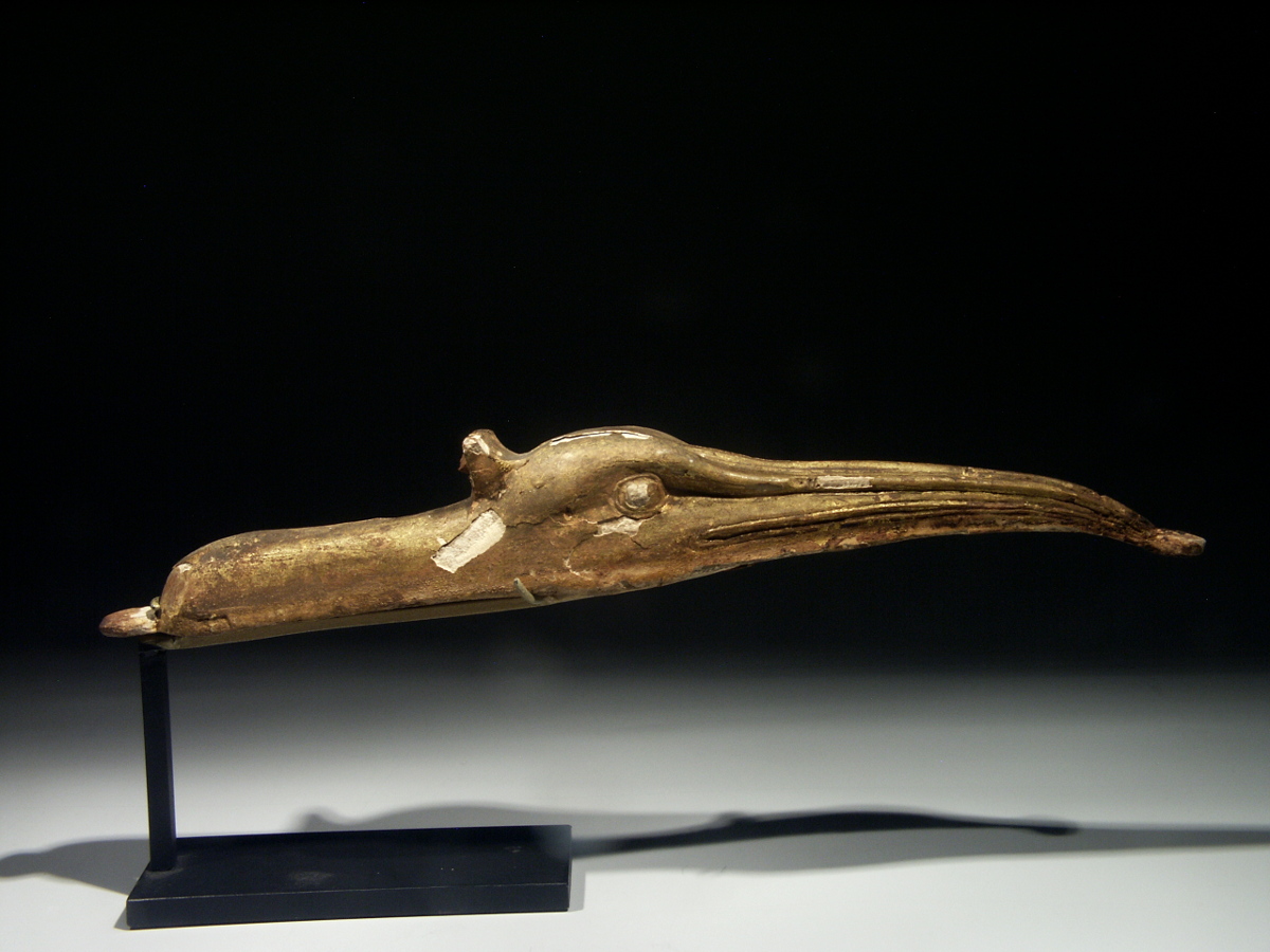 Alexander Ancient Art - A Gilded Wooden Ibis Head