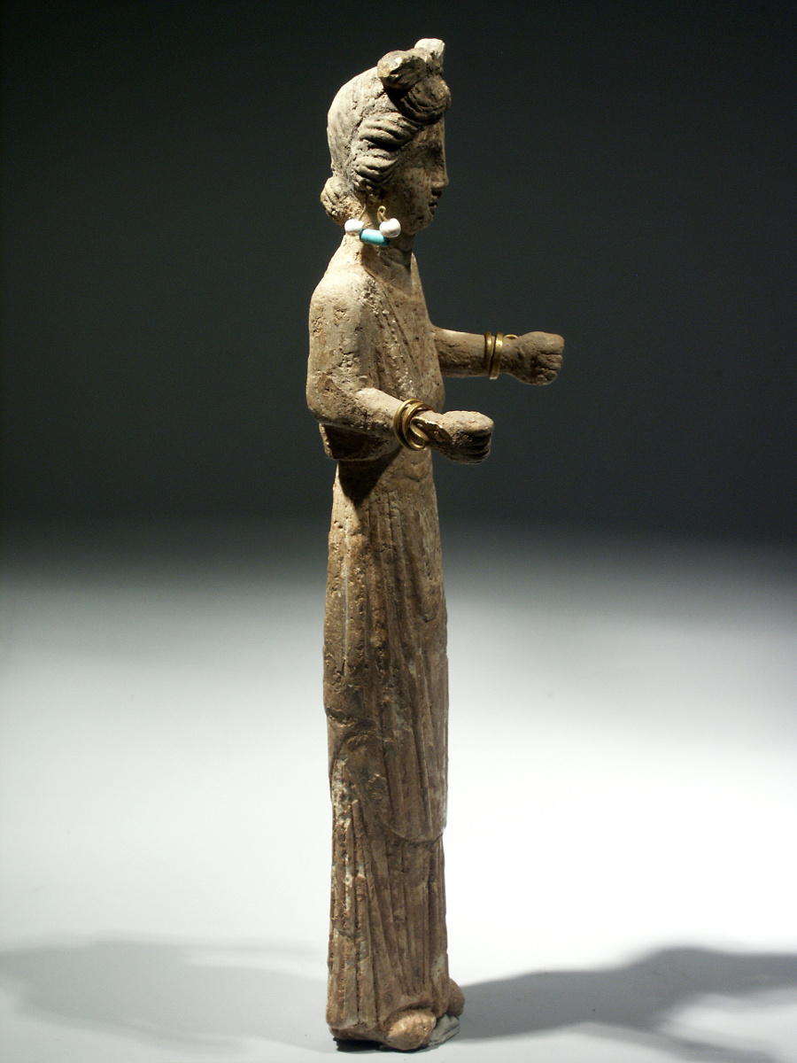 Alexander Ancient Art - A Bone Votive Statuette of a Woman